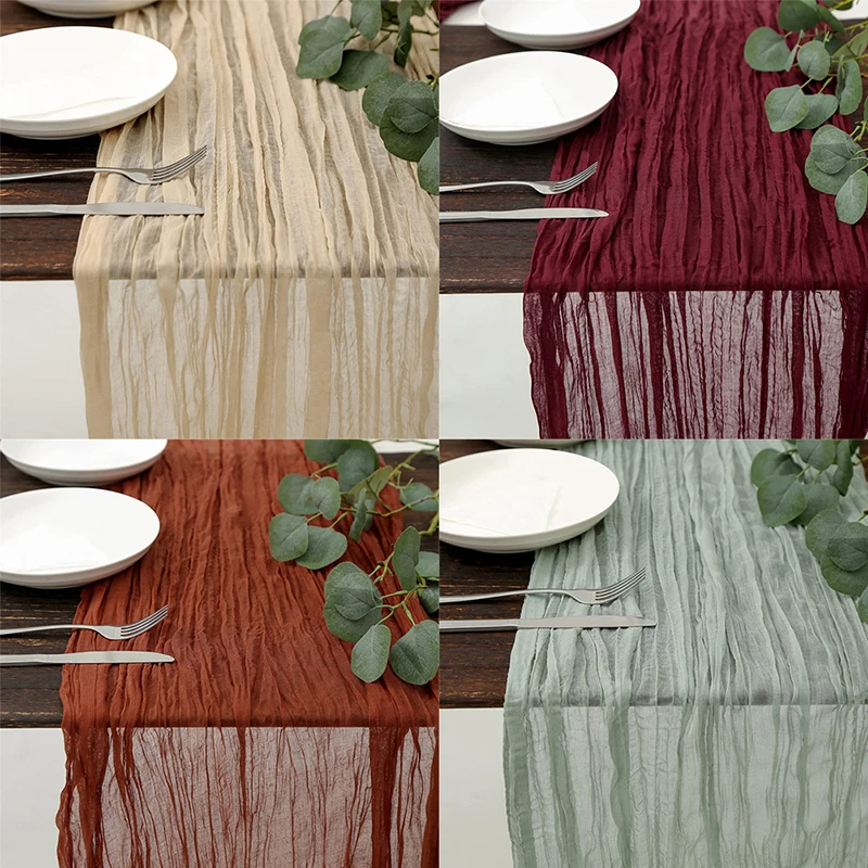 Semi Sheer Gauze Table Runner Sage Cheesecloth Table Setting Dining ...