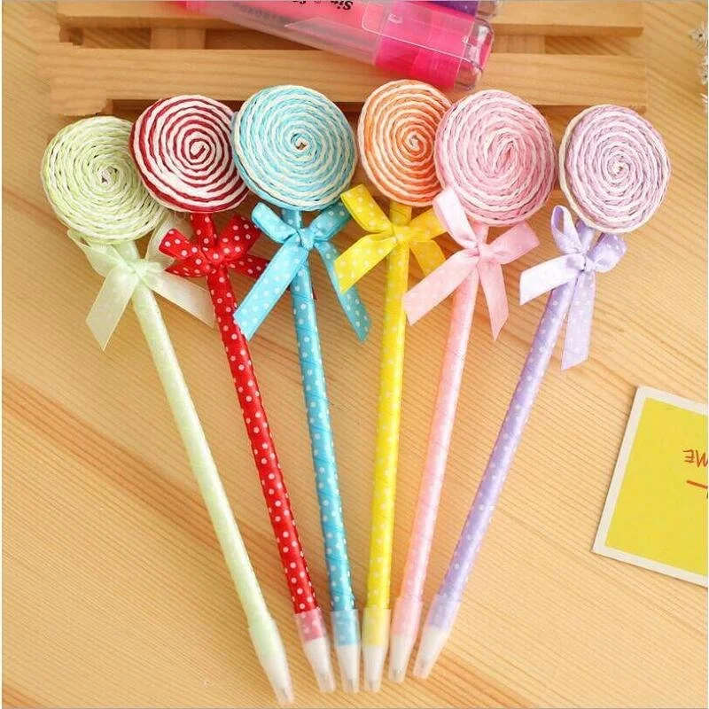 6 Piece Creative Lollipop Candy Ballpoint Pen Stationery - AliExpress 21