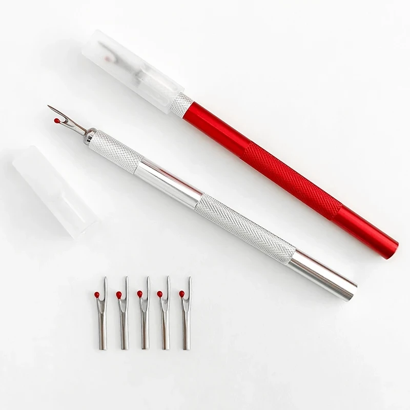 1Pcs Thread Cutter with 5Pcs Replacement Head Seam Ripper Stitch Thread ...
