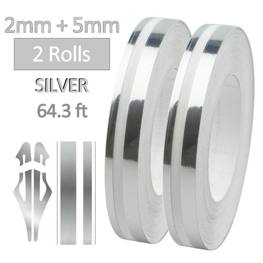 2pcs-New-Silver-Pinstriping-Stripe-Vinyl-Tape-Decals-Stickers-For-Car ...