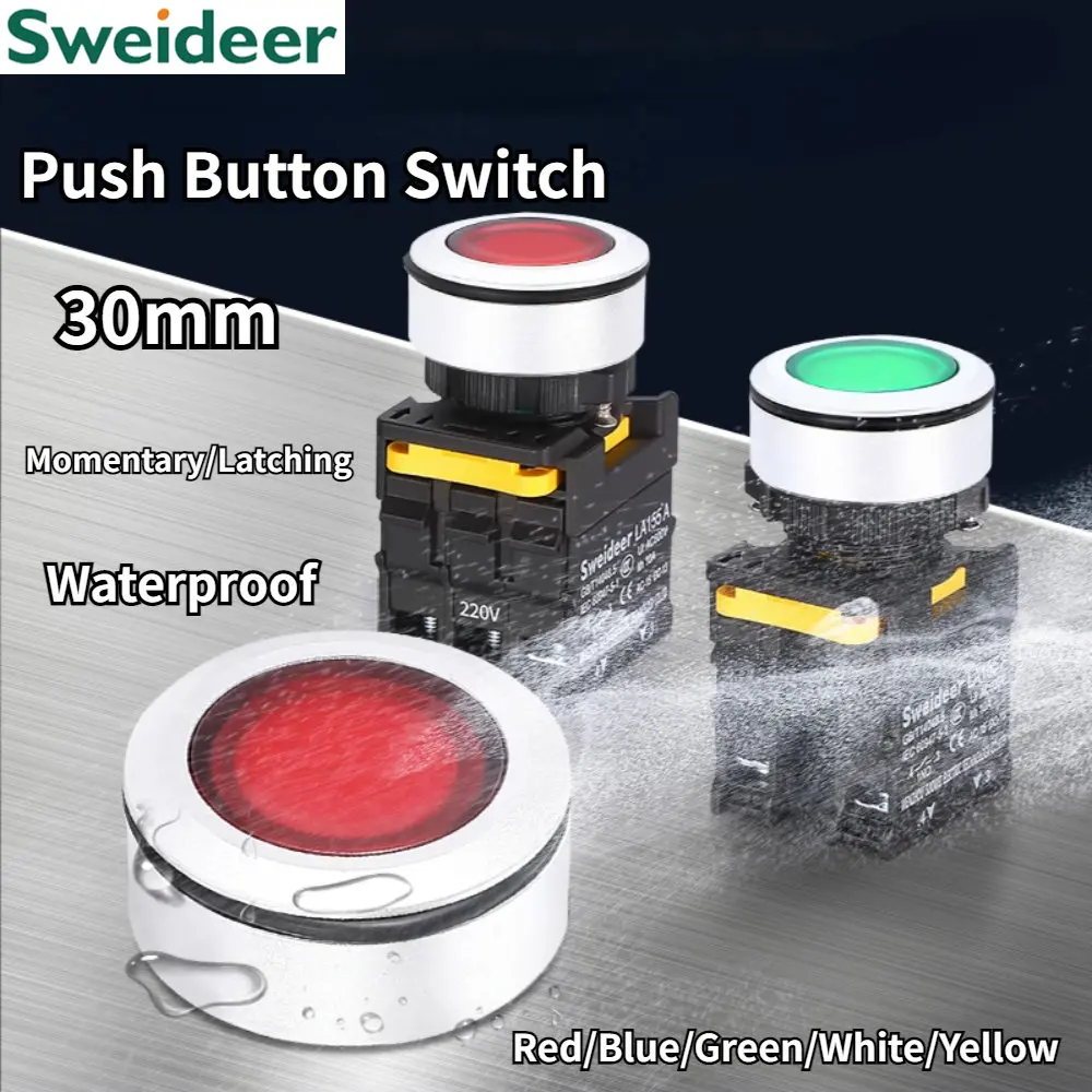 30mm-Button-Switch-LED-Waterproof-Momentary-Reset-Self-Locking-Power ...