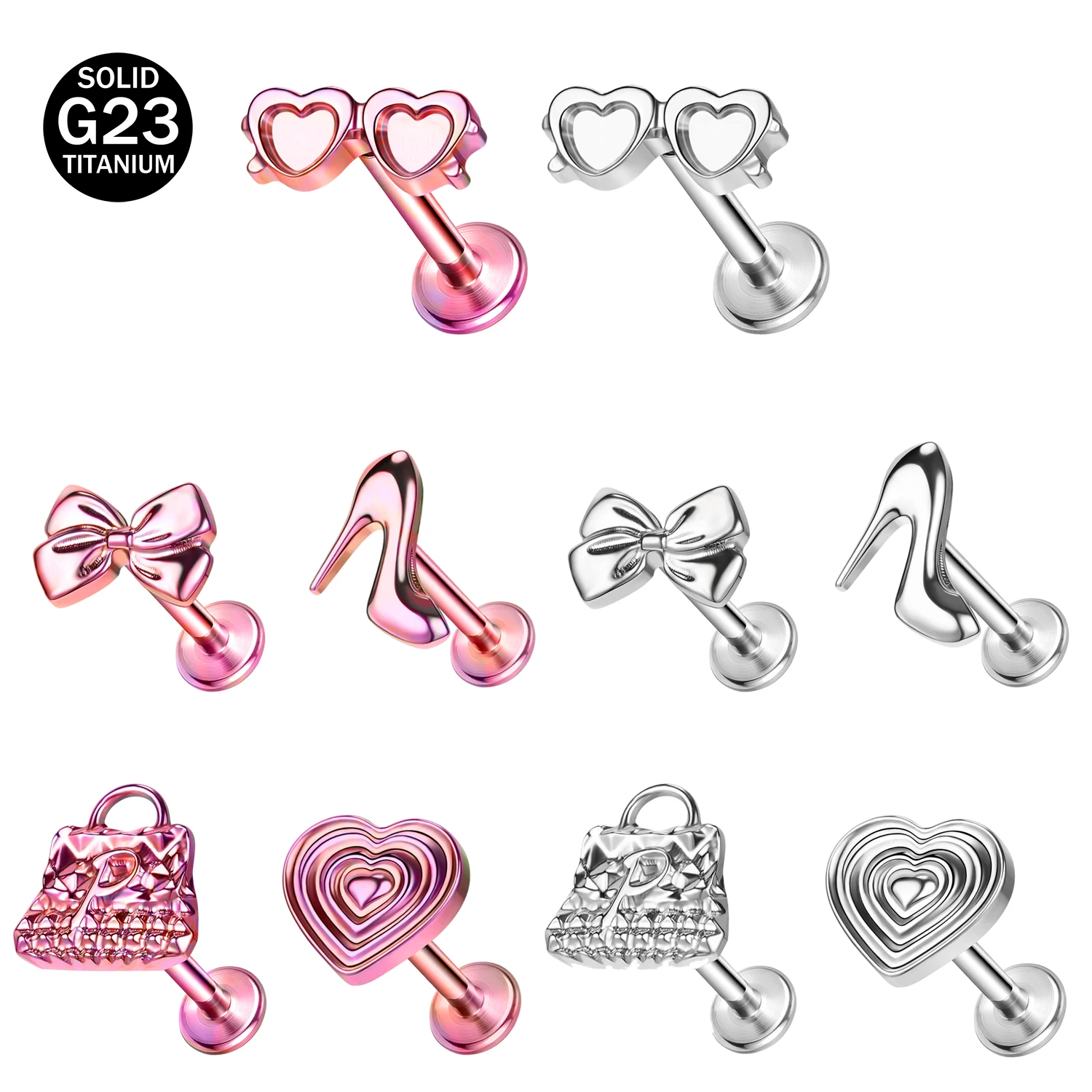 ZS-1PC-Heart-High-Heels-Butterfly-Labret-Lip-Rings-G23-Titanium-Lip ...