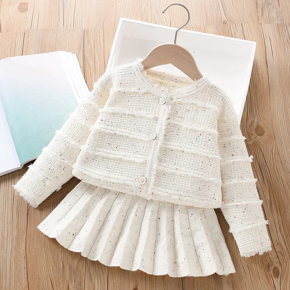 Designed Tweed Girls Classic Clothing Sets Fall 2pcs Kids Princess Top ...