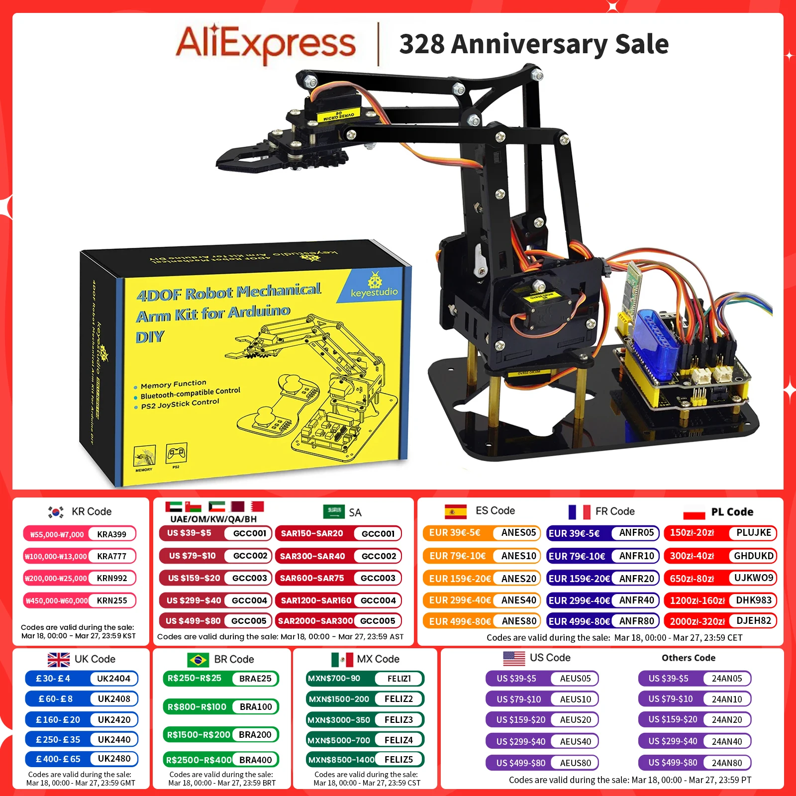 Keystudio-STEM-4DOF-Kit-de-bras-de-Robot-Kit-de-griffe-de-bras-m ...