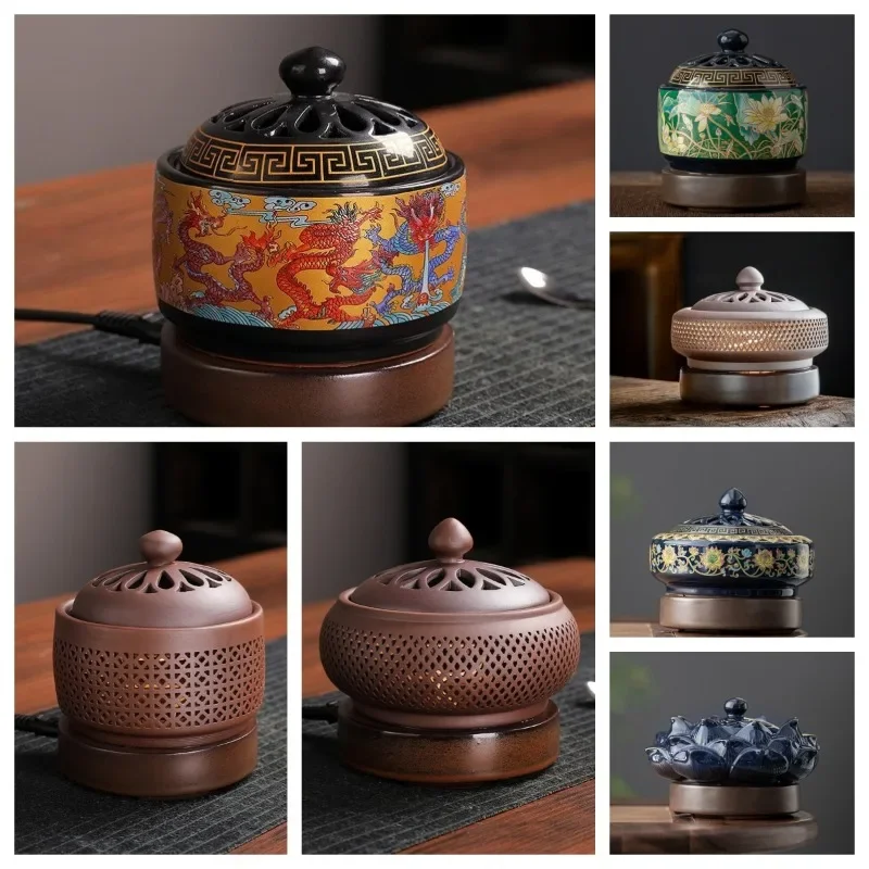 Ceramic Electric Incense Burner Home Indoor Timing Temperature Control ...