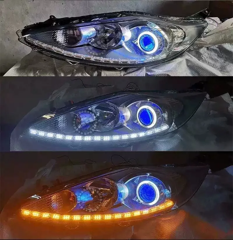 Farol-dianteiro-para-Ford-Fiesta-Angel-Eyes-LED-DRL-Luz-diurna-Turn ...