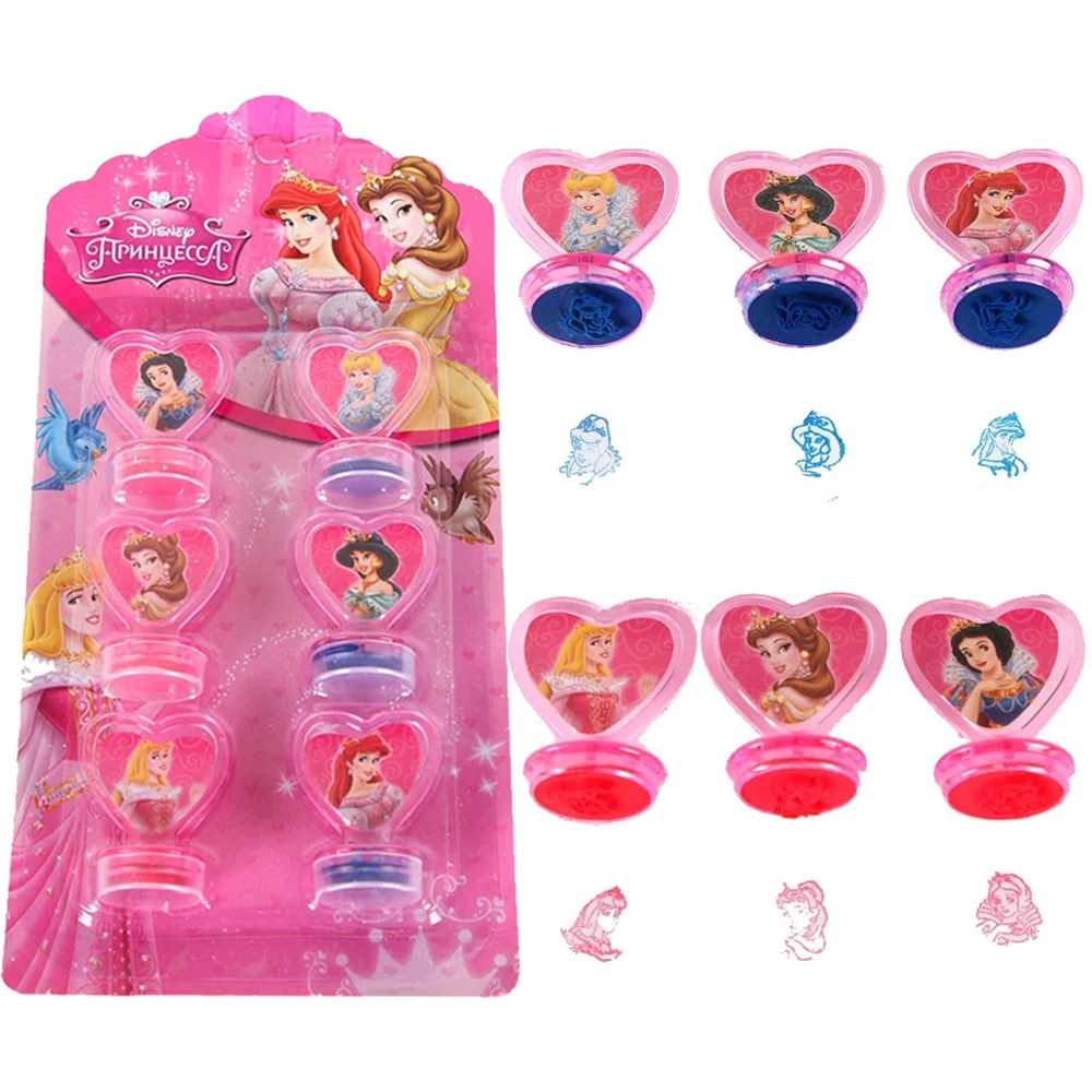 6pcs Cartoon Princess Party Seal Stamper Kids Teacher Stamp Set Craft ...