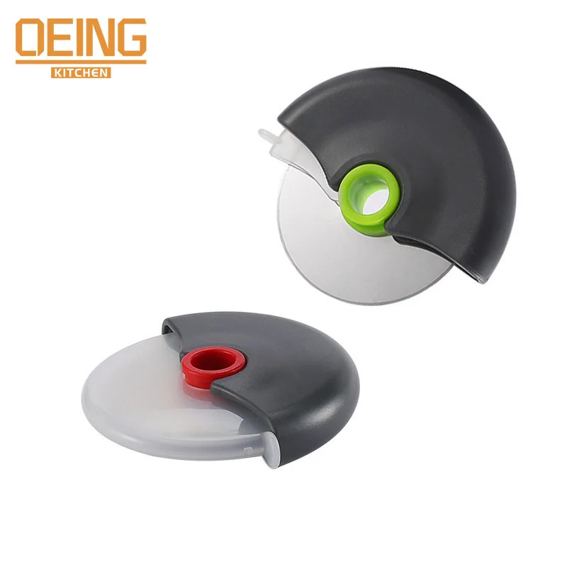 Stainless Steel Round Wheel Cutting Knife for Pizza with Lid Roller ...