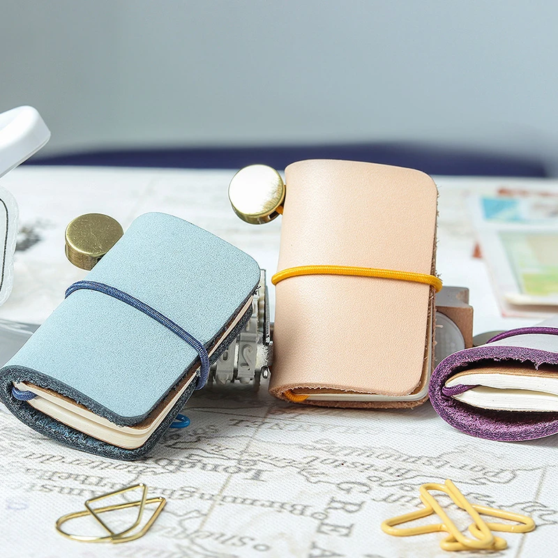 CARNET DE NOTES,6--Bloc notes en cuir Ultra petit, 64 feuilles, Mini ...