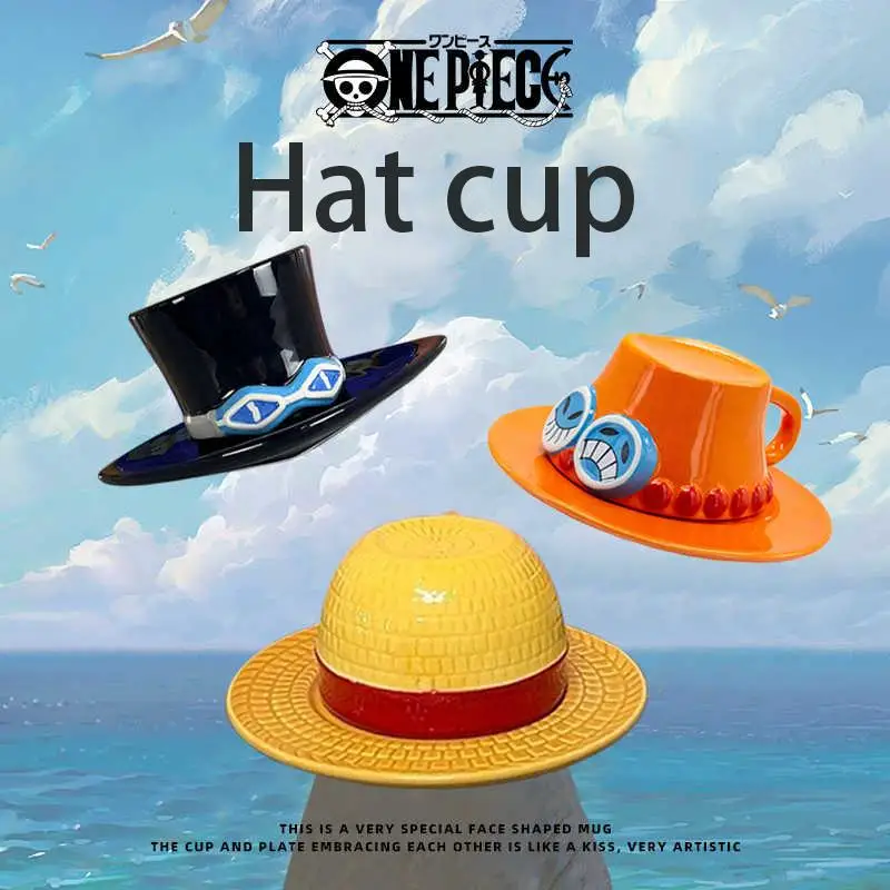 One Piece Monkey D. Luffy Sabo Straw Hat Drinking Cup Anime Cartoon ...