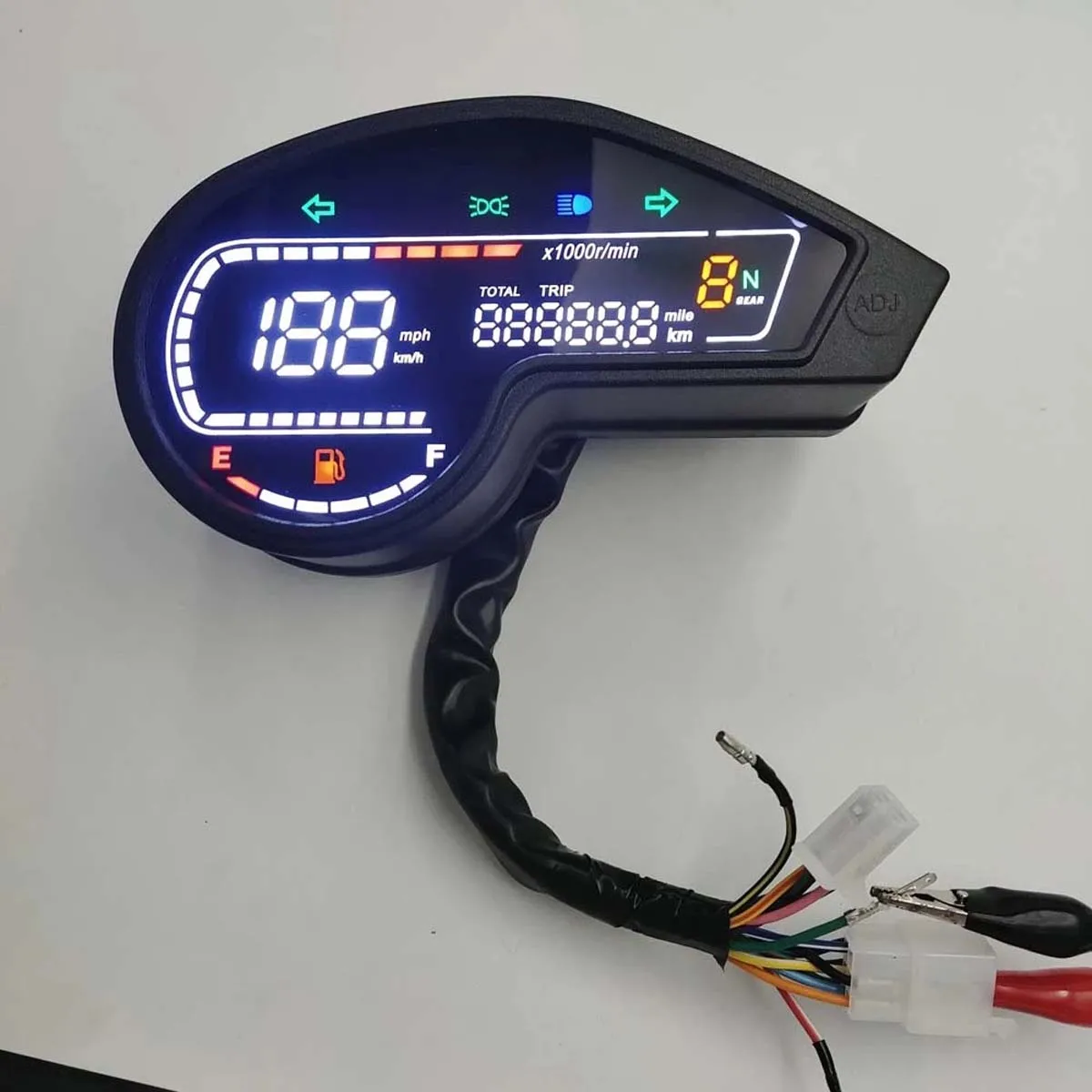 For-Motorcycle-Universal-LED-LCD-Speedometer-Digital-Backlight-Odometer ...