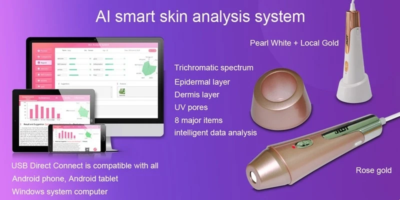 WIFI Wireless Portable Skin Aesthetic Analyzer Digital Skin Scanner ...