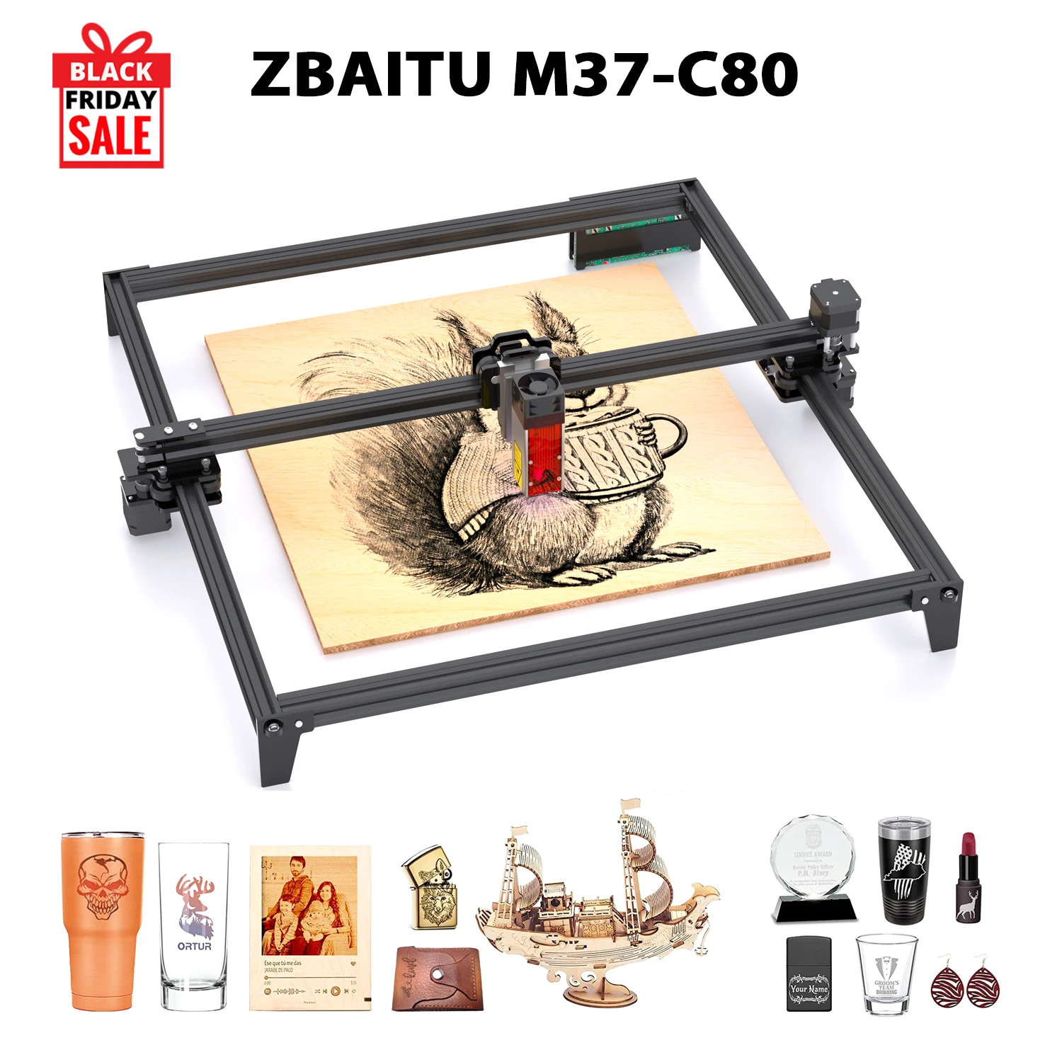 ZBAITU-80W-Laser-Engraver-WIFI-10W-Diode-Engraving-Machine-37x37CM ...