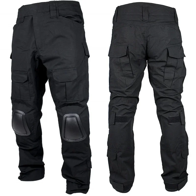 Gen2-Combat-Pants-With-Knee-Pads-Tactical-BDU-Pants-Cargo-Black-Men ...