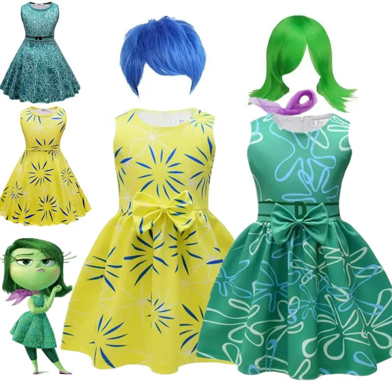 New-Cartoon-Disgust-Inside-Out-Cosplay-Costume-for-Girls-Joy-Princess ...