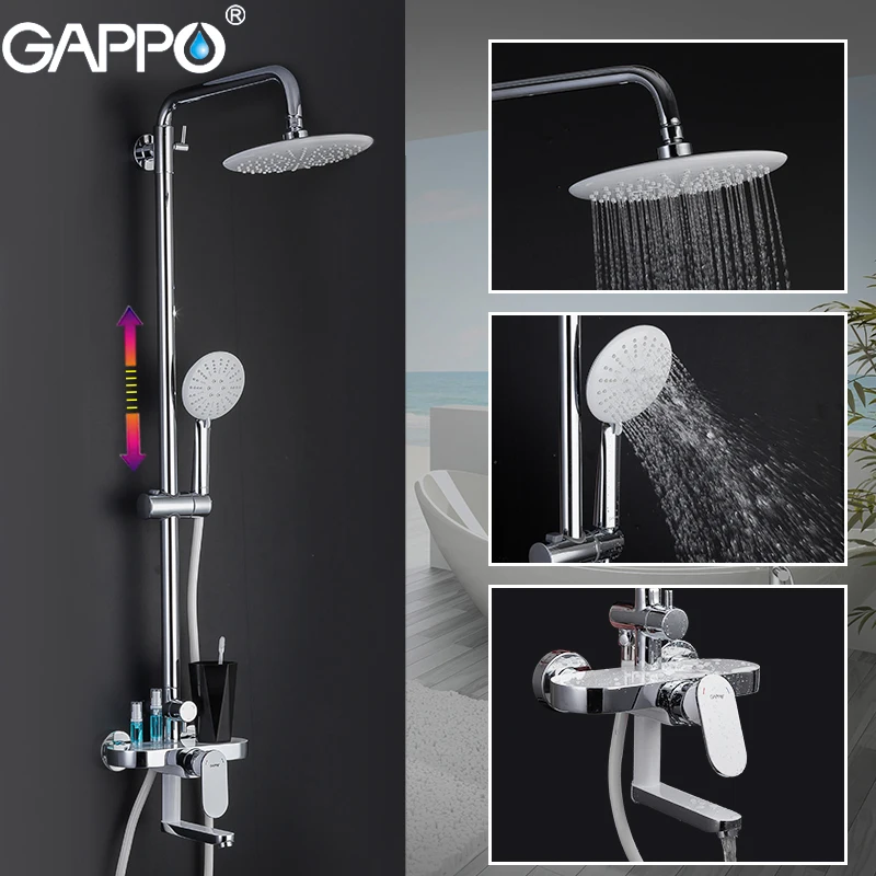 GAPPO-Bathroom-Shower-Faucet-3-Functions-Shower-Faucets-Set-Rainfall-Shower-Head-3-way-Switch ...