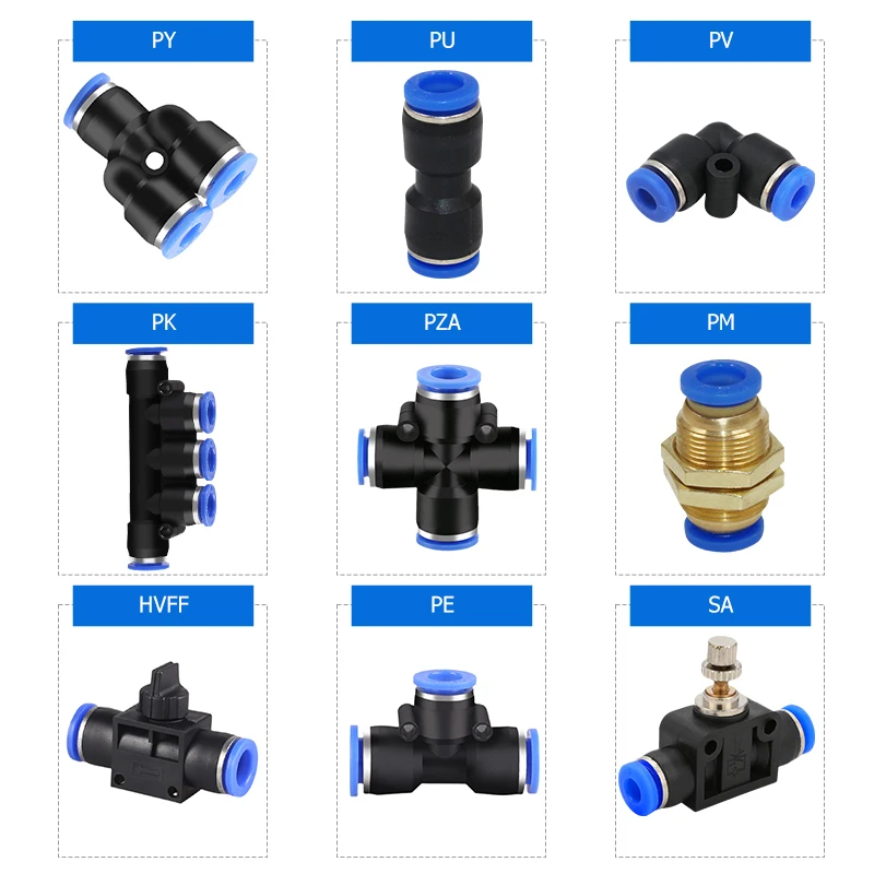 Pneumatic-Hose-Fitting-Quick-Coupling-Connectors-For-PU-Tube-PU4-6-8-10 ...