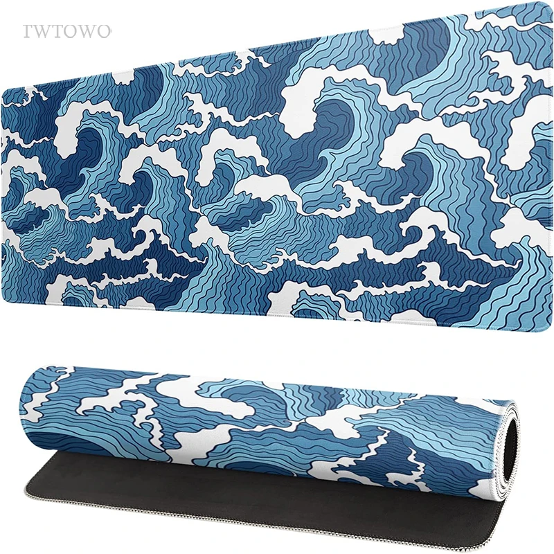 Blue Wave Aesthetics Mouse Pad Gamer XL Computer Large HD Mousepad XXL ...