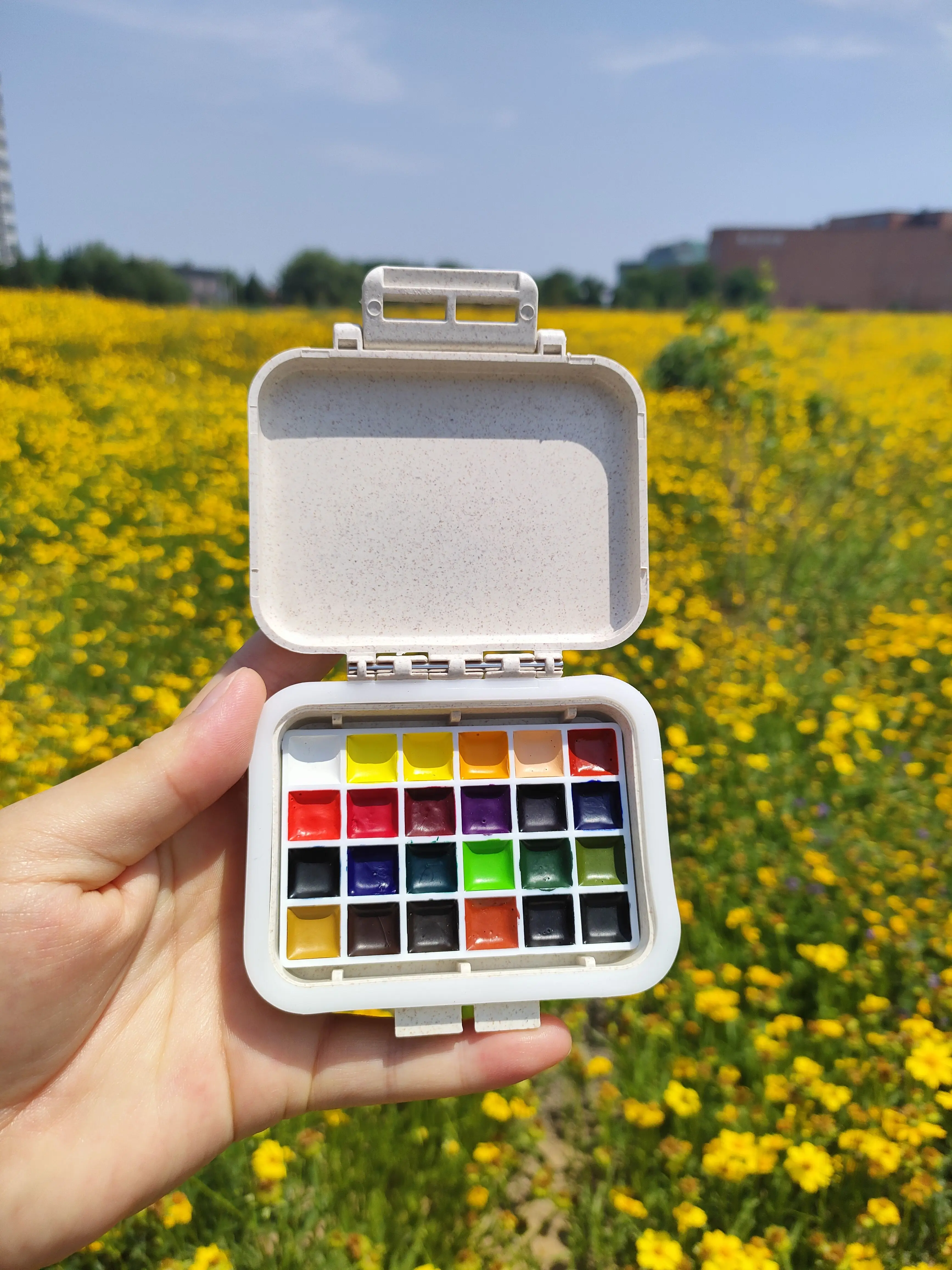 Watercolor Paint Box Solid Gouache Acrylic Paint Mini Moisturizing ...