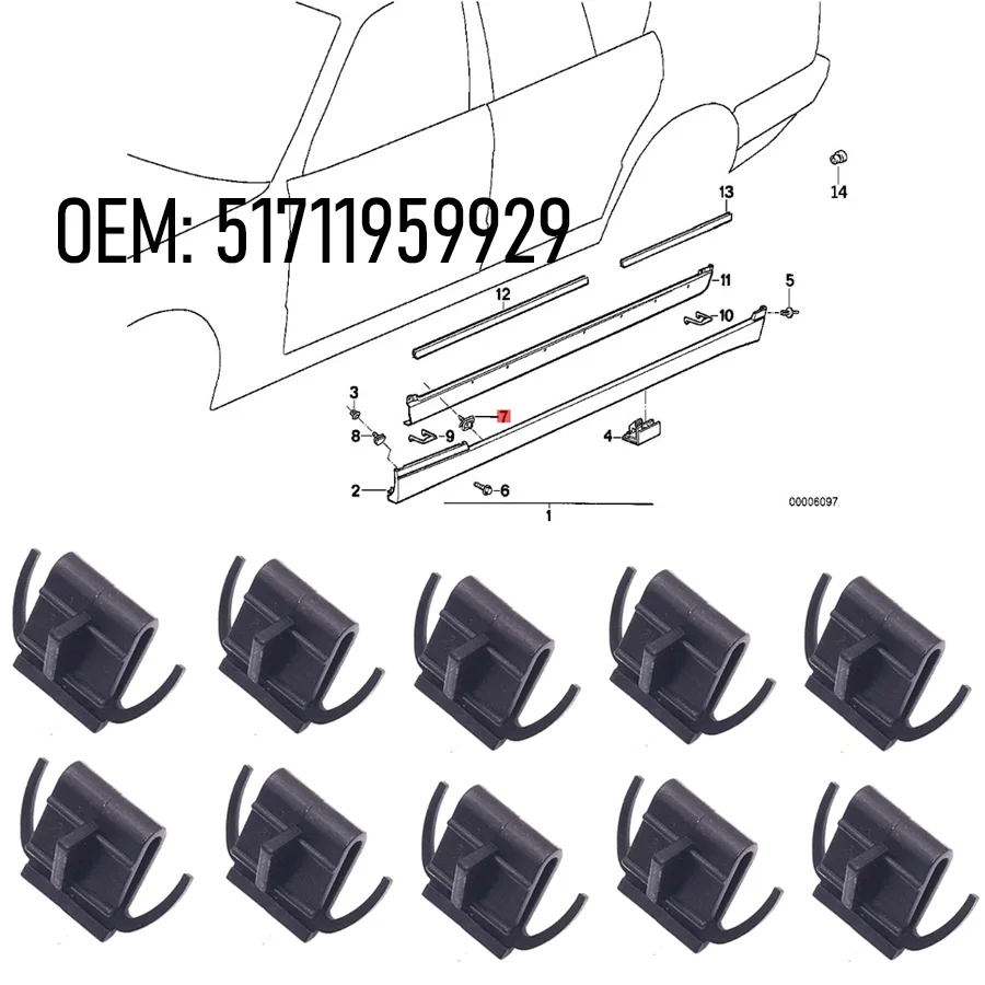 Wooeight-10Pcs-Side-Skirt-Fender-Liner-Rivets-Clip-51711959929 ...