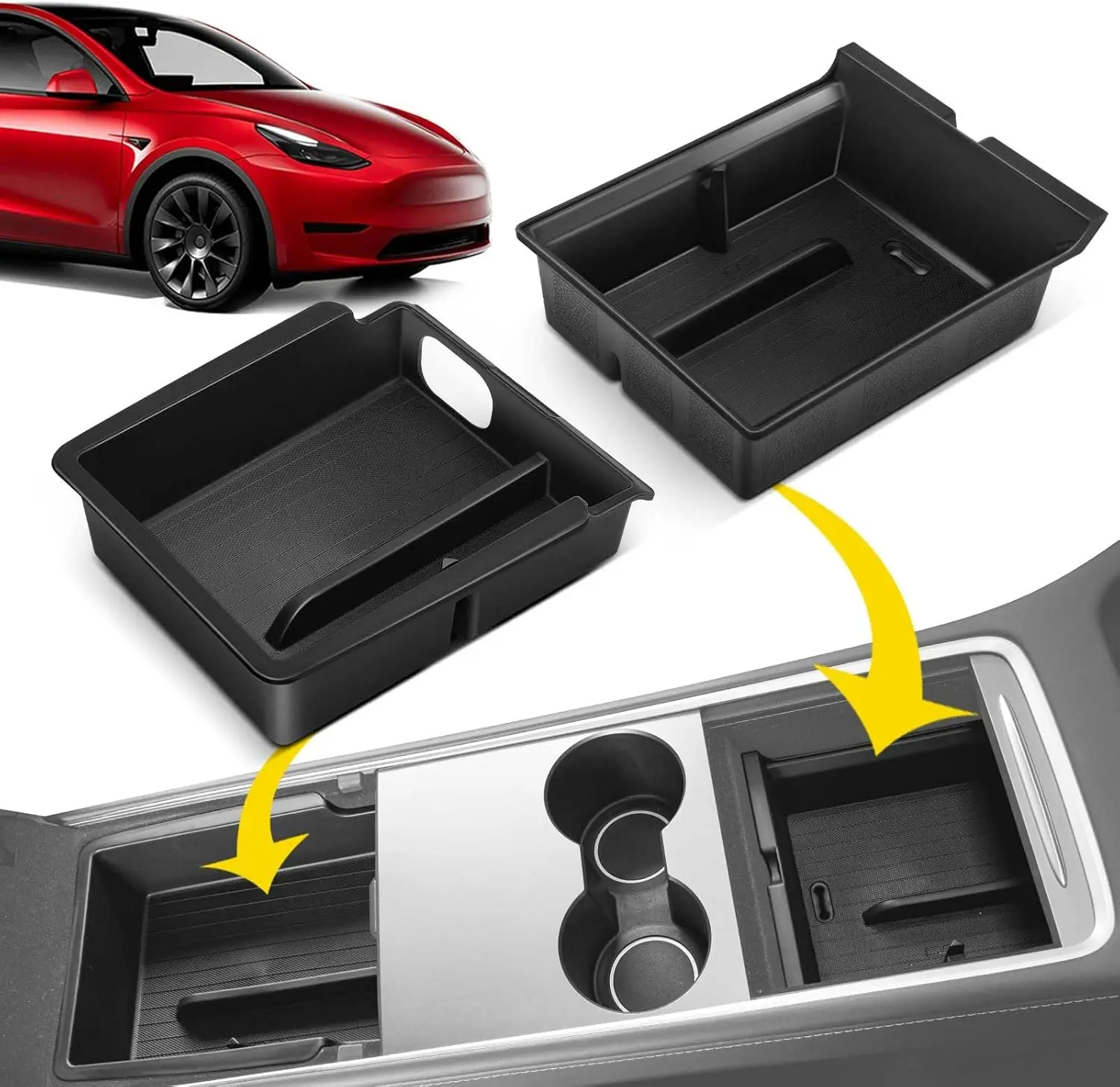 Center Console Organizer Tray Fit For Tesla Model 3 & Model Y 2021-2023 ...