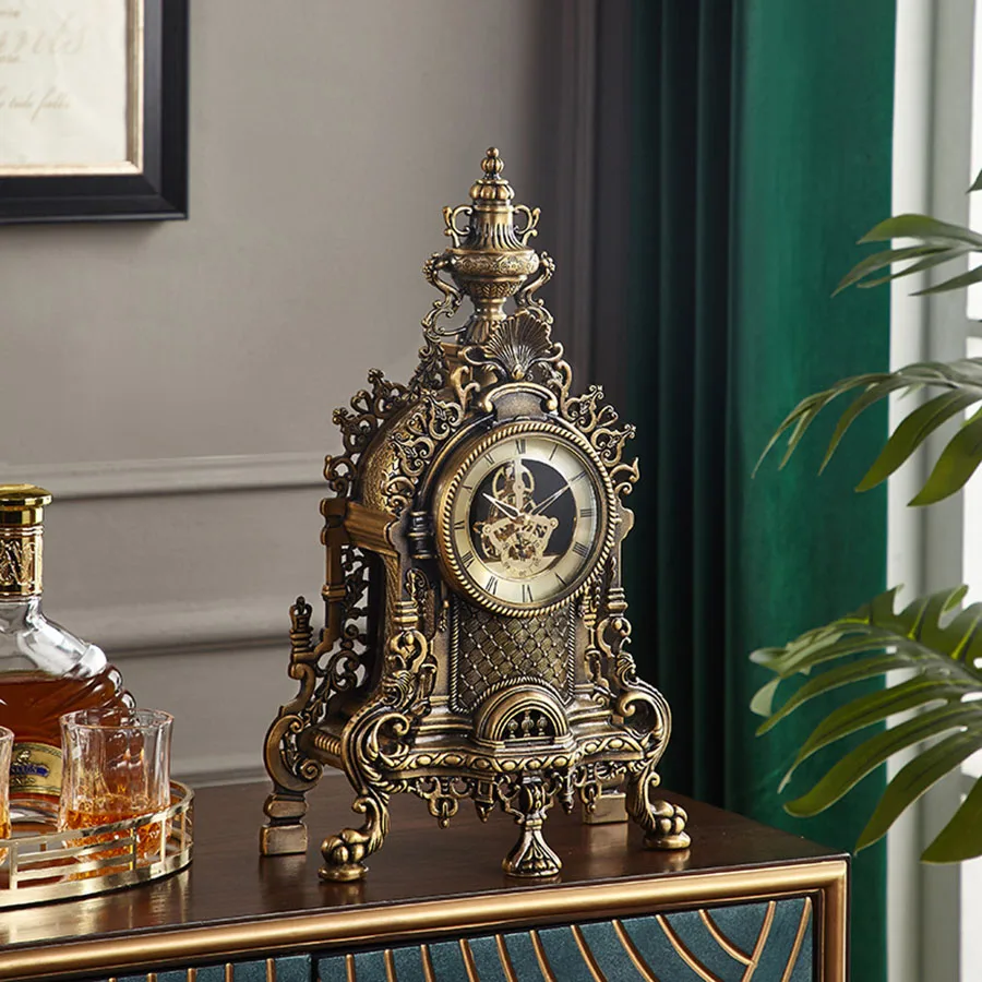 Reloj-de-mesa-Vintage-de-lujo-europeo-reloj-de-escritorio-Retro-Para ...