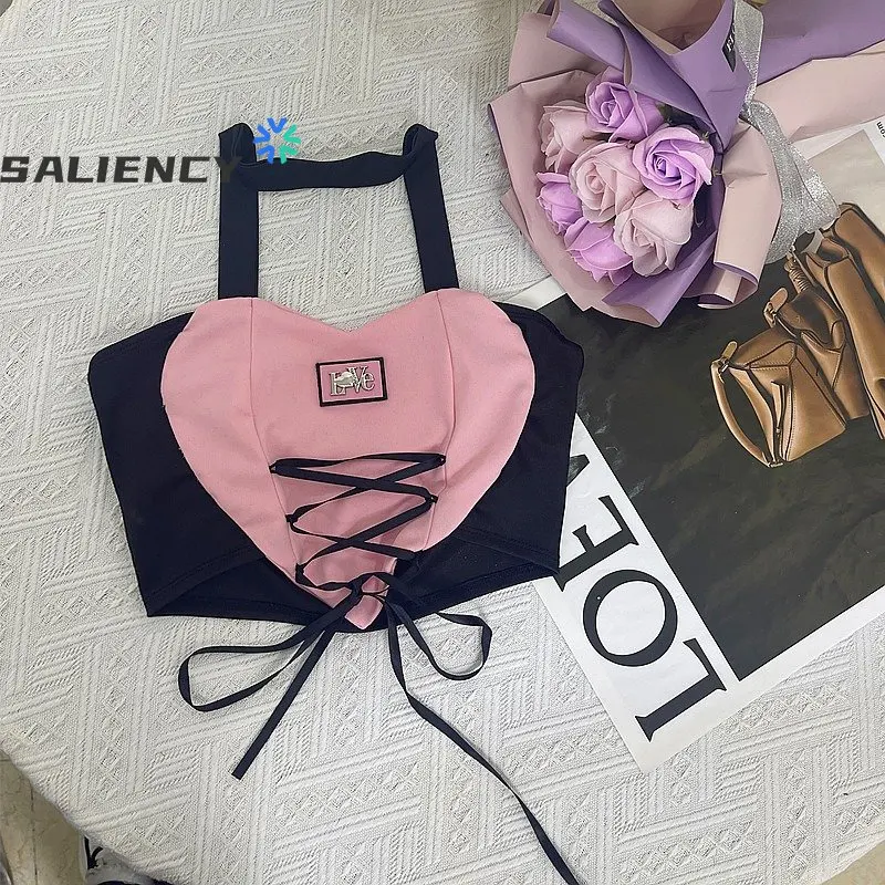 Korean-Fashion-Clothing-Spell-Color-Sleeveless-Corset-Slim-Thin-Straps ...