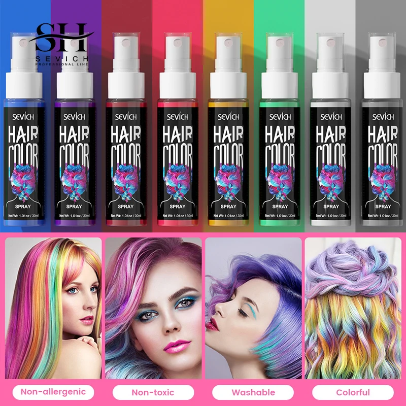 Hair Color Spray Hairs Dyed Hair Colour Styling Product Long Lasting ...