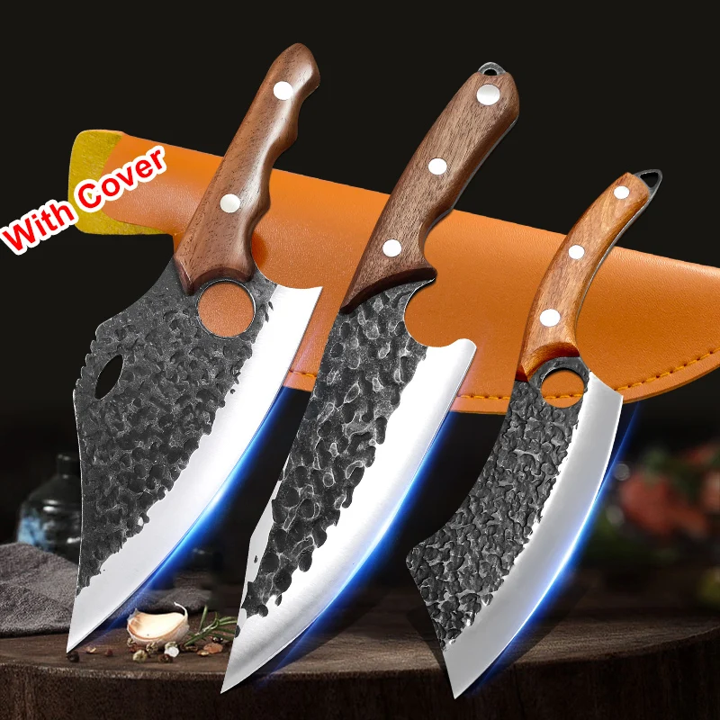 With-Finger-Hole-Butcher-Boning-Knife-Hand-Forged-Blade-Chef-Knife-Wood ...