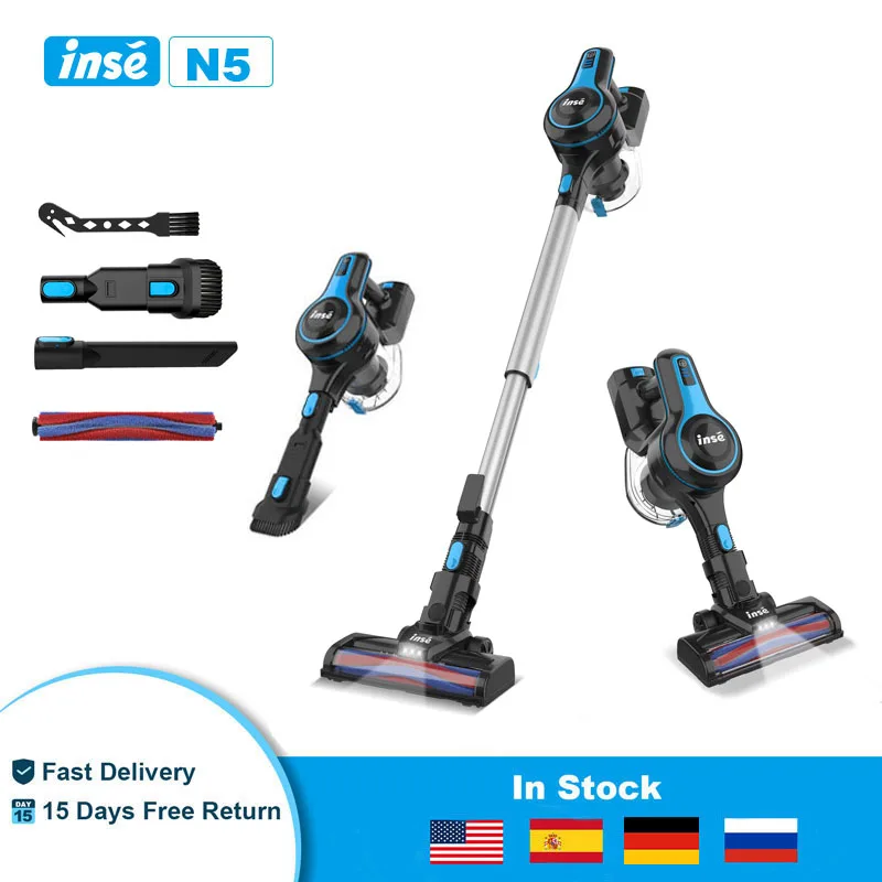 INSE N5S Cordless Vacuum Cleaner 6-in-1 Rechargeable Lightweight Stick ...