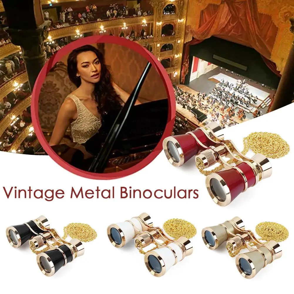 Opera-Glasses-Binoculars-Metal-Body-With-Handle-Optical-Women-Girls ...