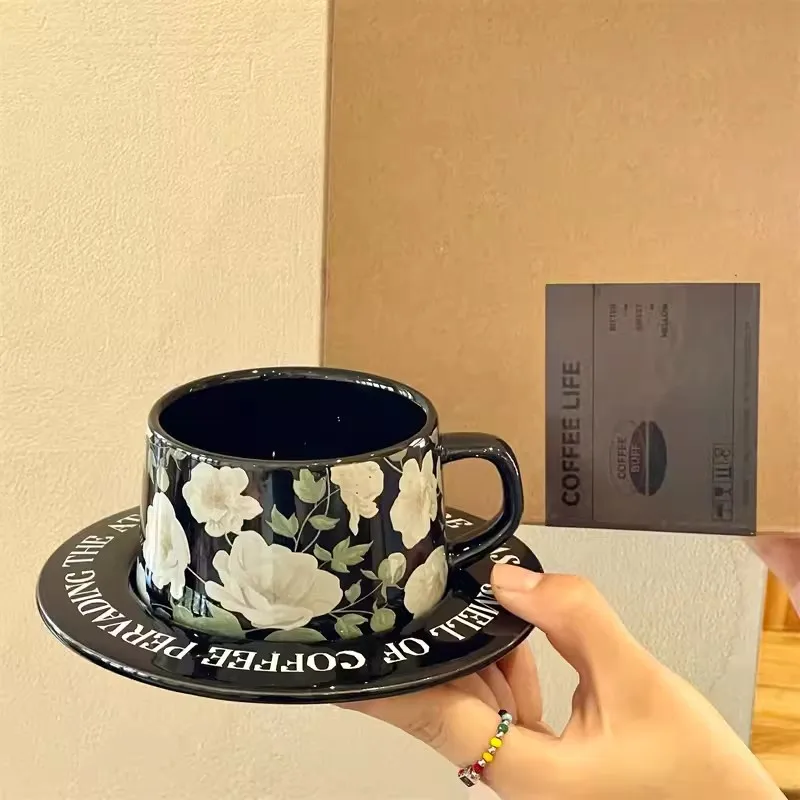 Luxury-Flower-Coffee-Cup-Set-Ceramic-Mug-260ml-Resuable-Espresso-Cups ...