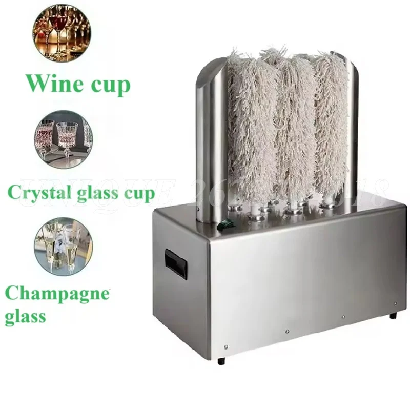 Commercial-5-8-Head-Cup-Wiping-Maker-Glass-Dryer-Polisher-Machine ...