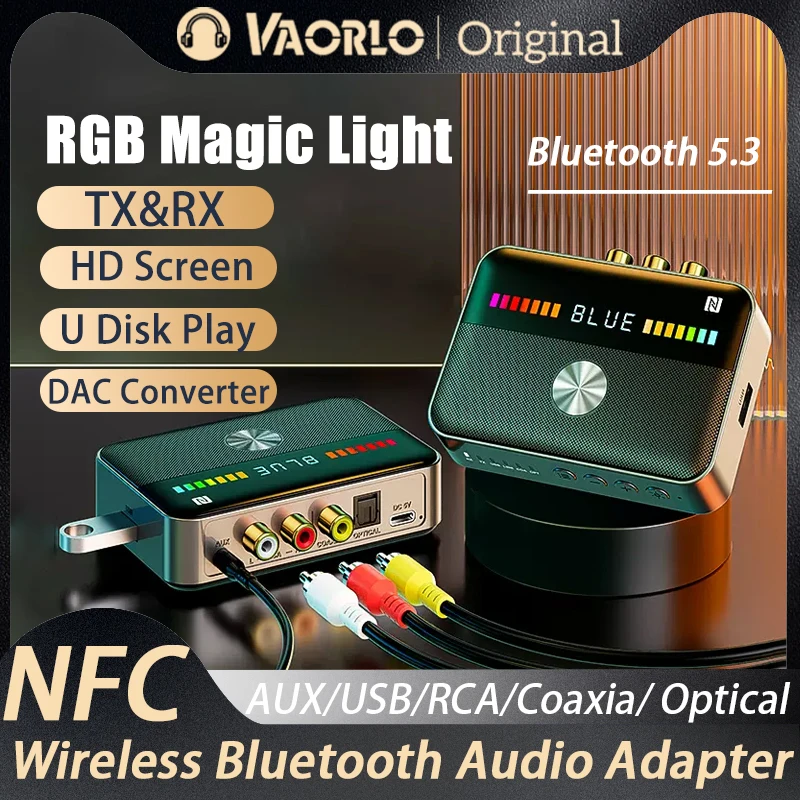 NFC-Bluetooth-5-3-Wireless-Receiver-Transmitter-RGB-Colorful-Light-3 ...