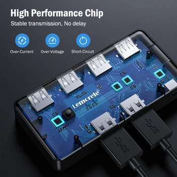 Lemorele USB KVM Switch Adapter USB 3.0 Switcher 2 Input 4 Output USB Switch KVM Switcher ...