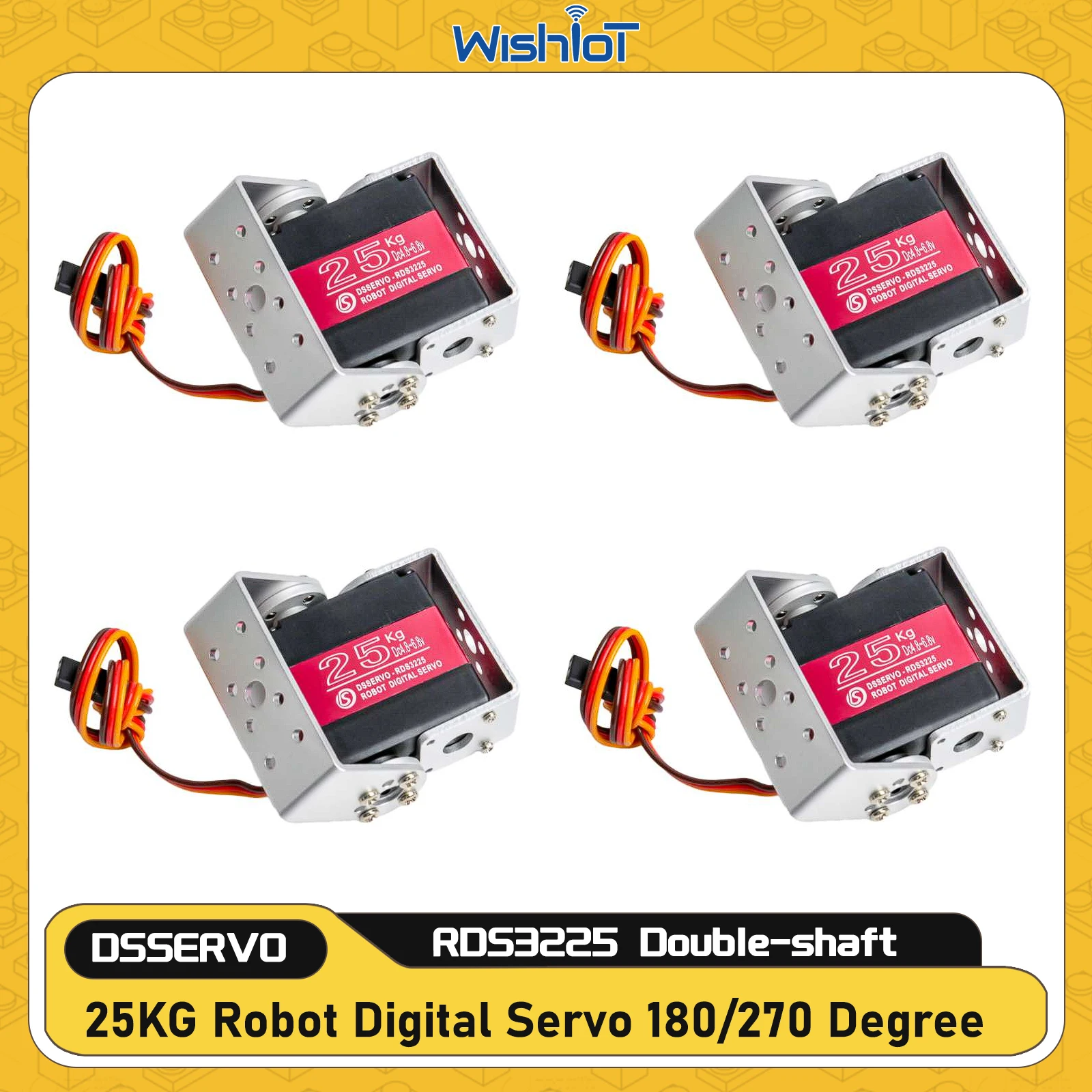 4PCS Robot Servo 25kg RDS3225 Digital Servo 6V Metal Gear 180/270 ...