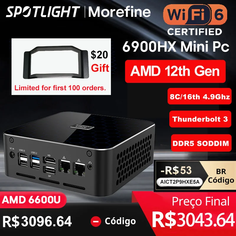 Windows 10 Proゲーミングコンピューター,amd 6900hx thunderbolt3ミニPC,6850u,32g,ddr5,2 ...