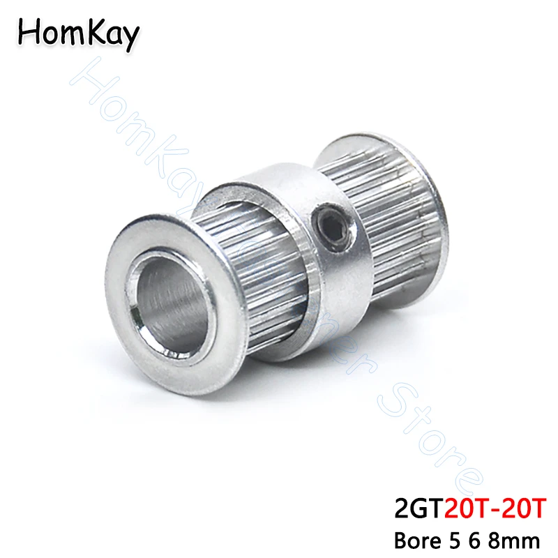 2gt Timing Pulley Bore 5 6 8mm Double Side Gear Gt2 20t-20t Synchronous Wheels Cnc 3d Printer ...