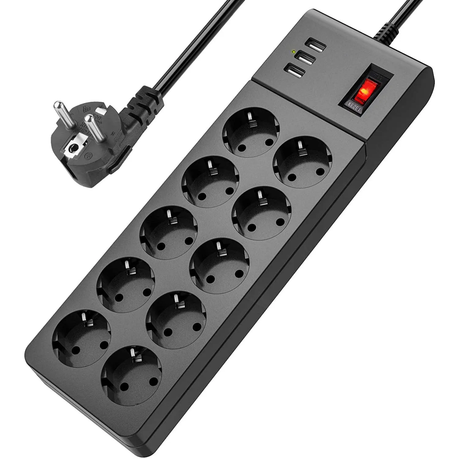 Multiprise multiprise,prises électriques,3 ports de charge USB ...