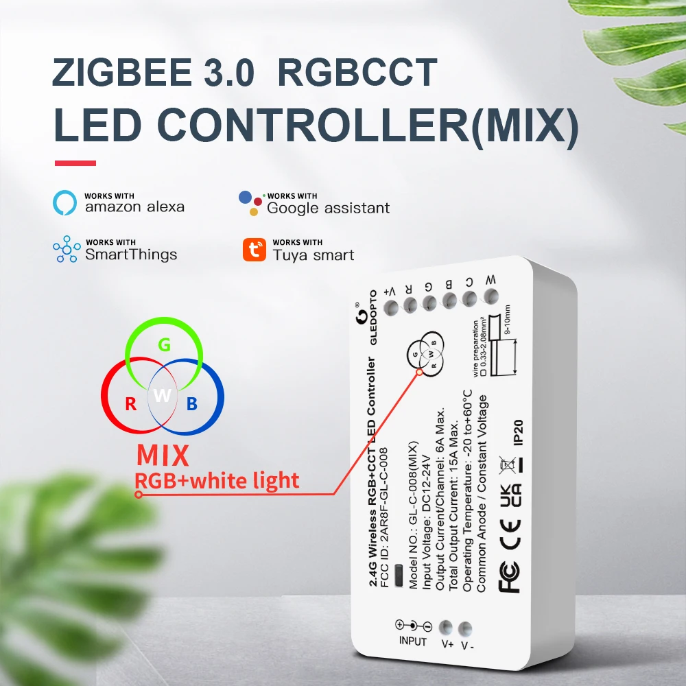 GLEDOPTO-Smart-Home-ZigBee-LED-Strip-Controller-RGB-CCT-Color-White ...