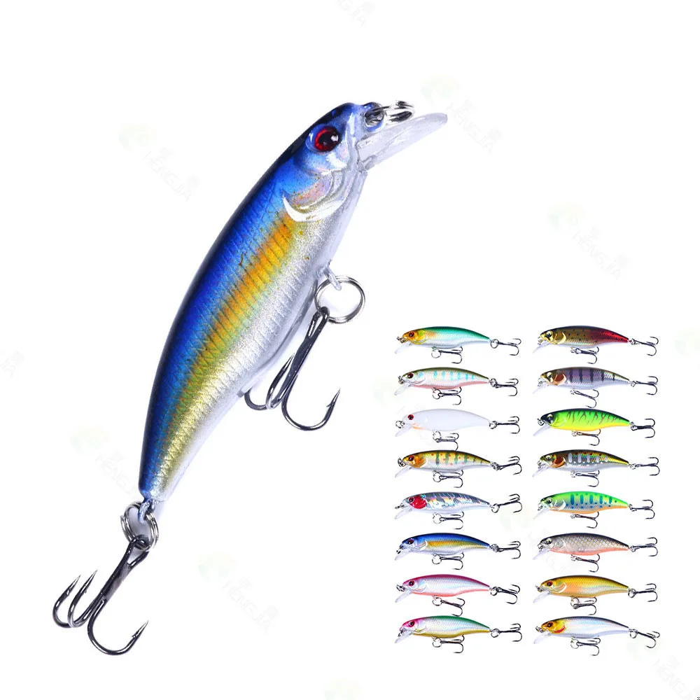1Pcs Hengjia Luminous Sinking Minnow Wobblers Fishing Lures 6CM 4.3G Artificial Hard Bait Bass ...