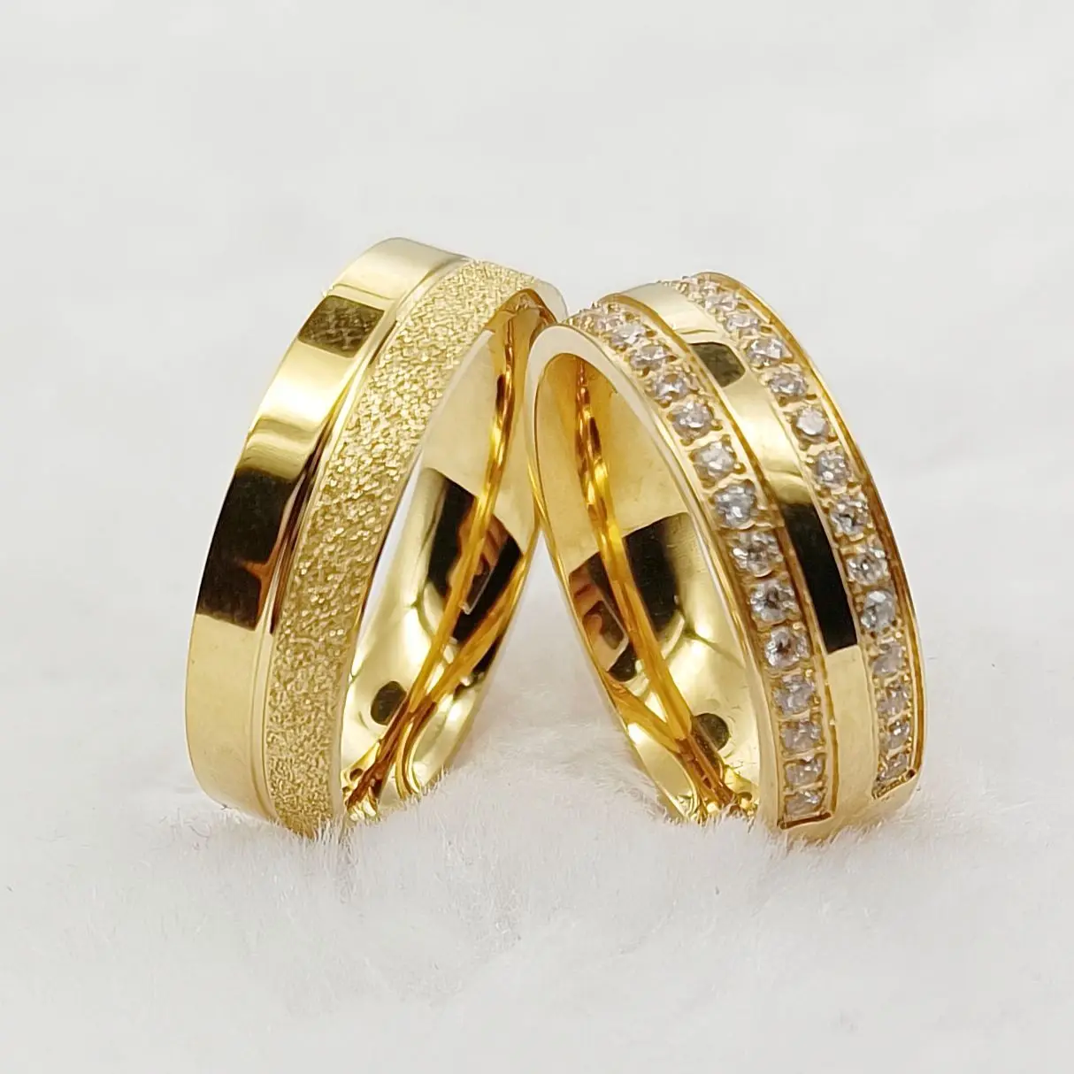 Bagues de mariage pour Couples amoureux, hommes et femmes, bijoux en ...