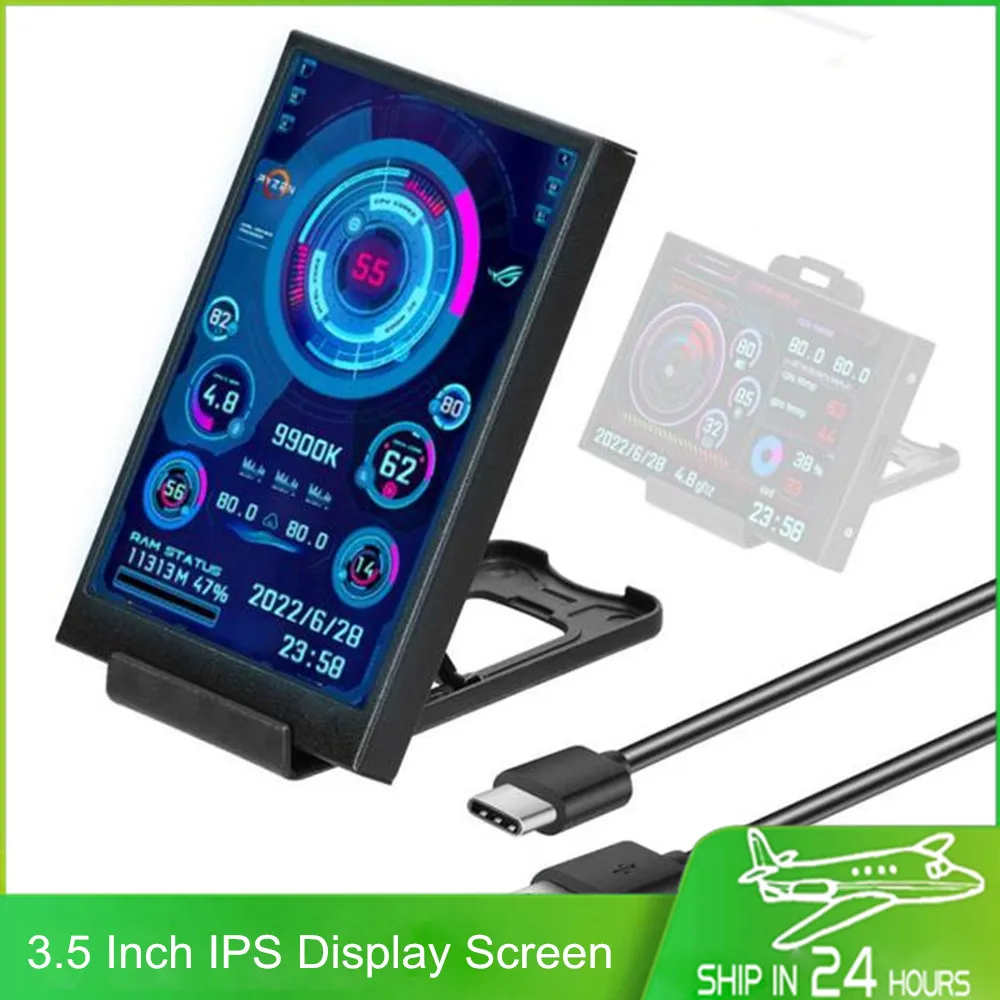 3,5 zoll IPS TYPE C Mini Moniror Für PC Gamer DIY Display CPU GPU RAM ...