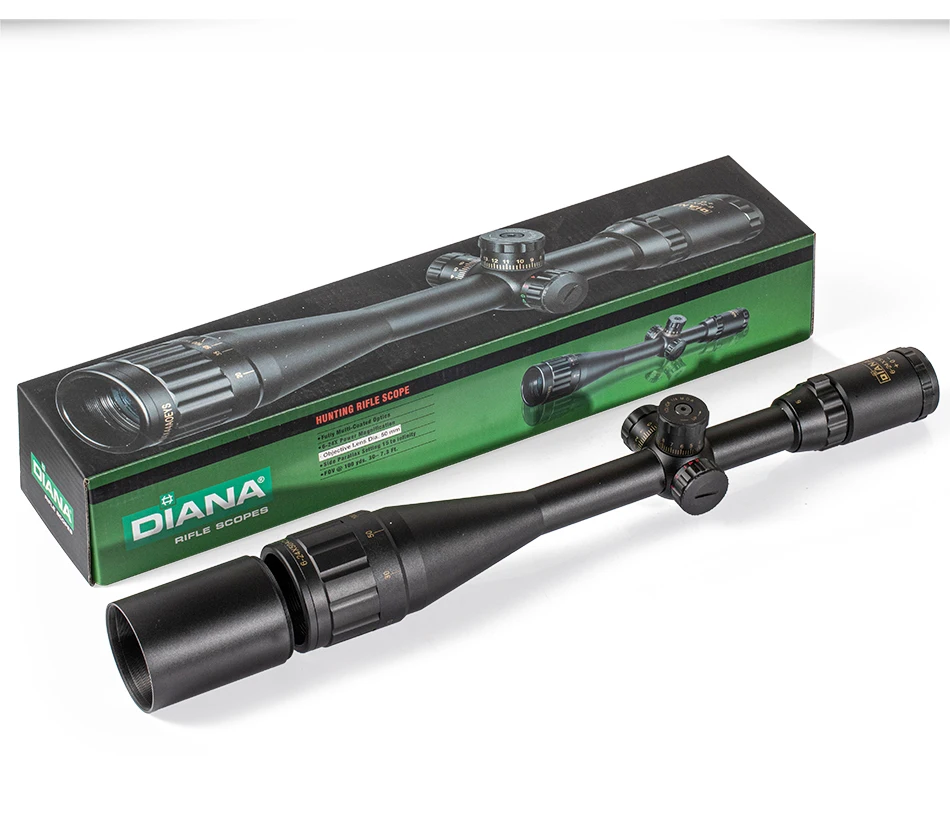 DIANA 6-24x50 AOE Tactics Rifle Scope Lock System Green Red Dot light ...