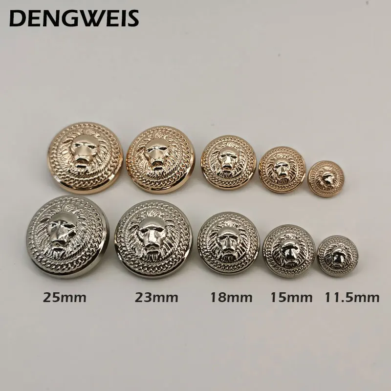 10pcs-Gold-Silver-Color-Metal-Lion-Style-Buttons-Garment-Accessories ...