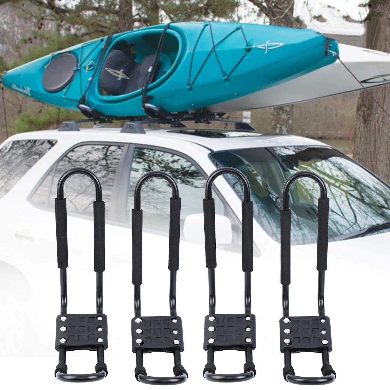 Honhill 2/4pcs Kayak Roof Rack J-bar Rack Universal Kayak Carrier ...