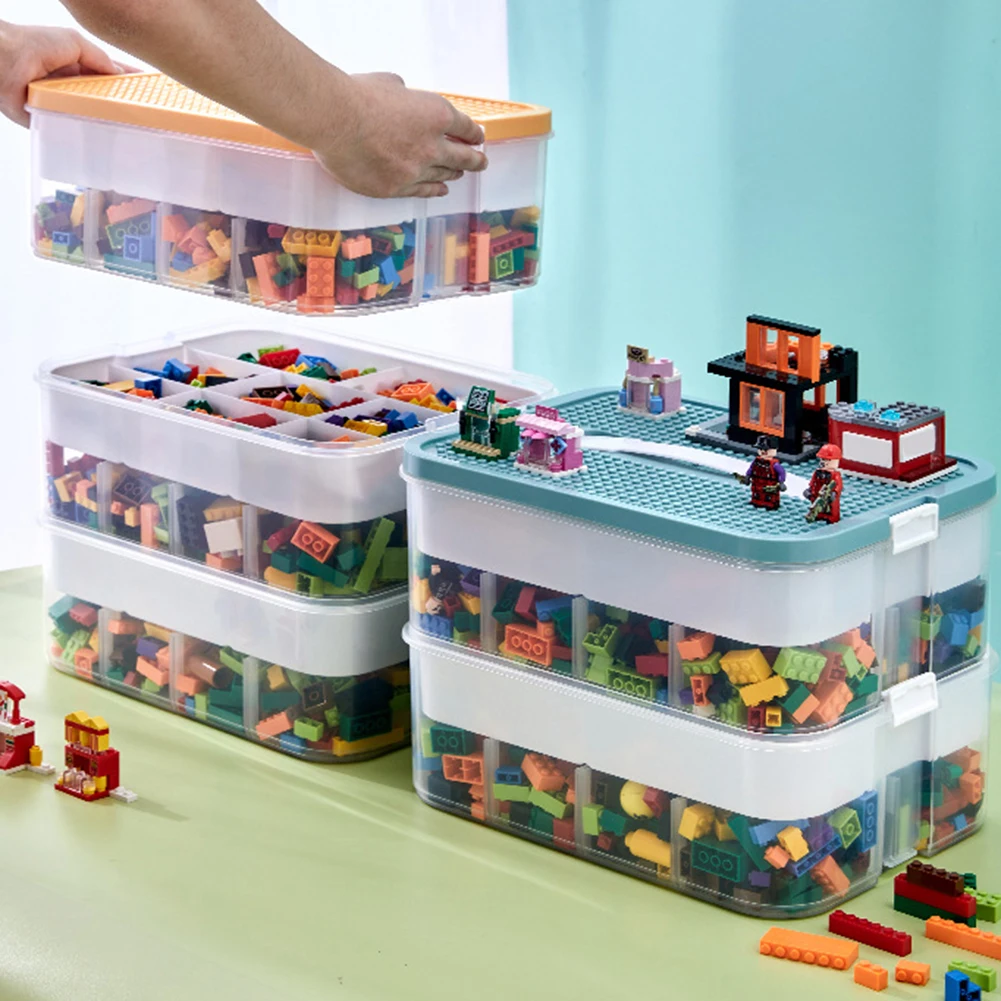 Building-Blocks-Storage-Box-1-2-Layers-Lego-Stackable-Organising-Case ...