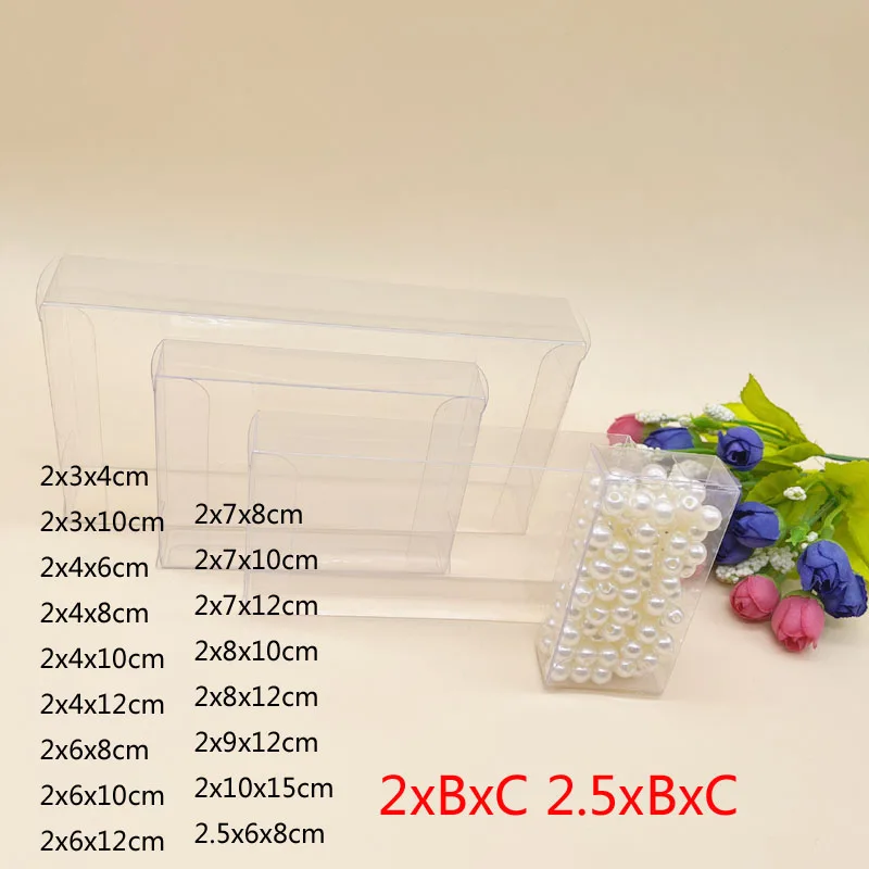 50pcs 2xBxC 2.5xBxC Transparent Christmas Gift Box Clear PVC Plastic ...