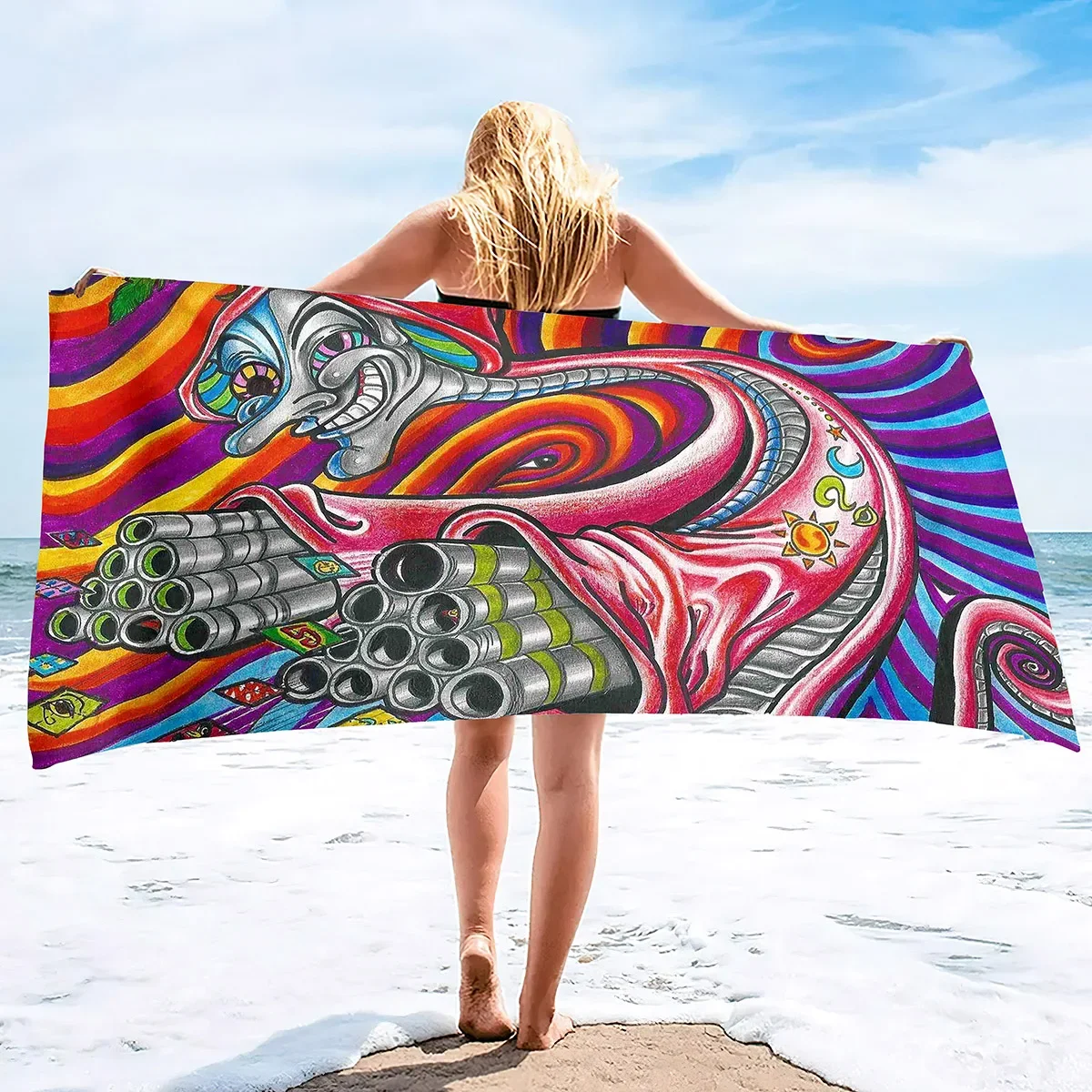 Graffiti-Beach-Towels-Pool-Large-Sand-Free-Microfiber-Oversized-Quick ...