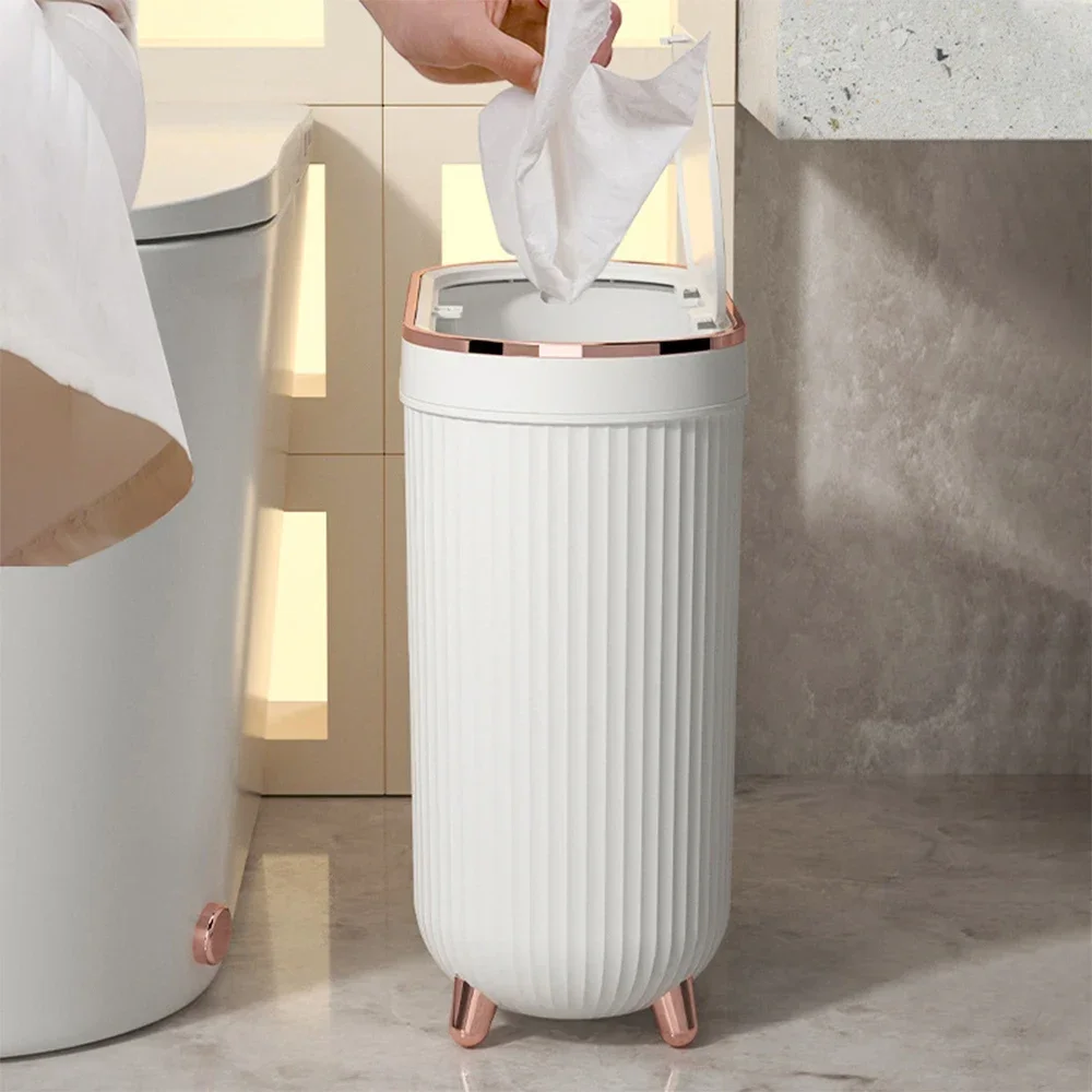 New-12L-Luxury-Press-Trash-Can-with-Foot-For-Bathroom-For-Kitchen ...